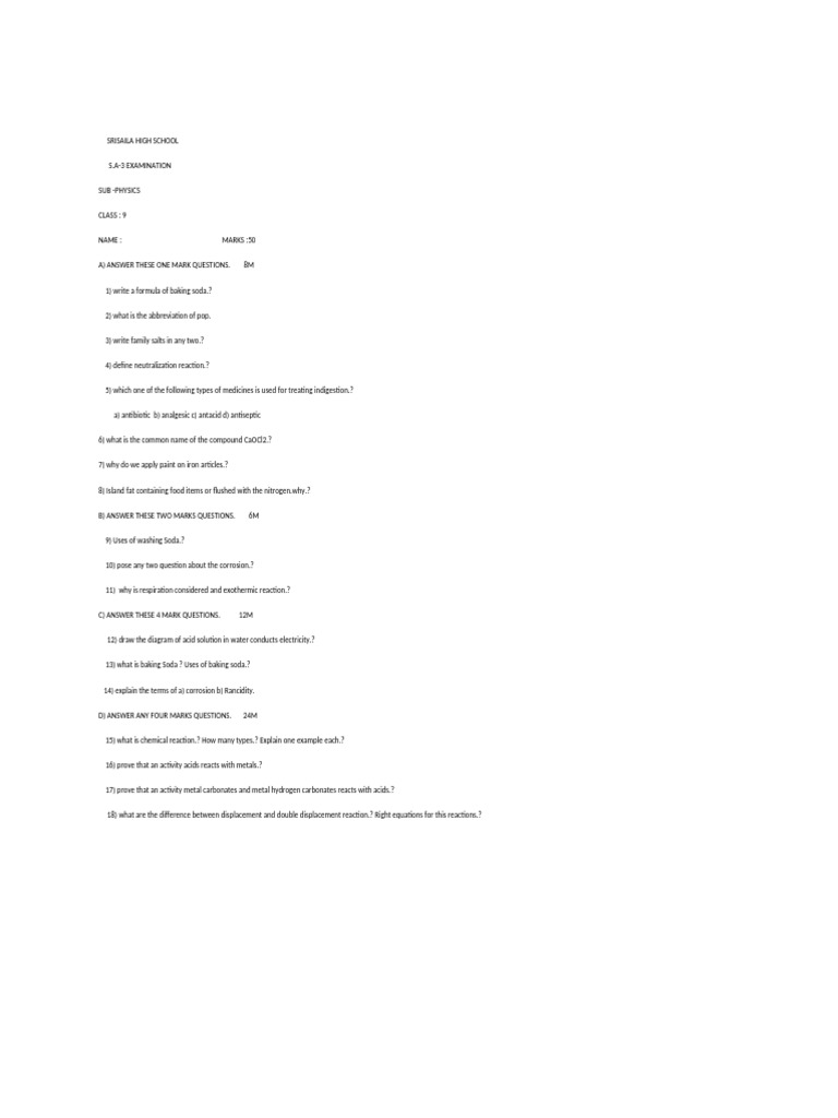 Class - 9 S.a-3 P.S Paper RRRRRRRR | PDF