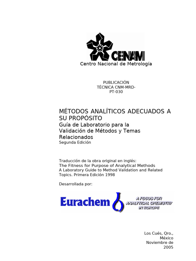 Eurachem Guia Validacion CNM MRD 030 2da | PDF | Laboratorios | Medición