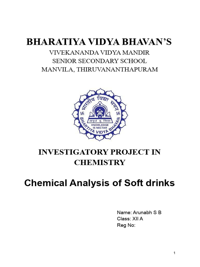 Chemical Analysis of Soft Drinks | PDF | Soft Drink | Carbon Dioxide