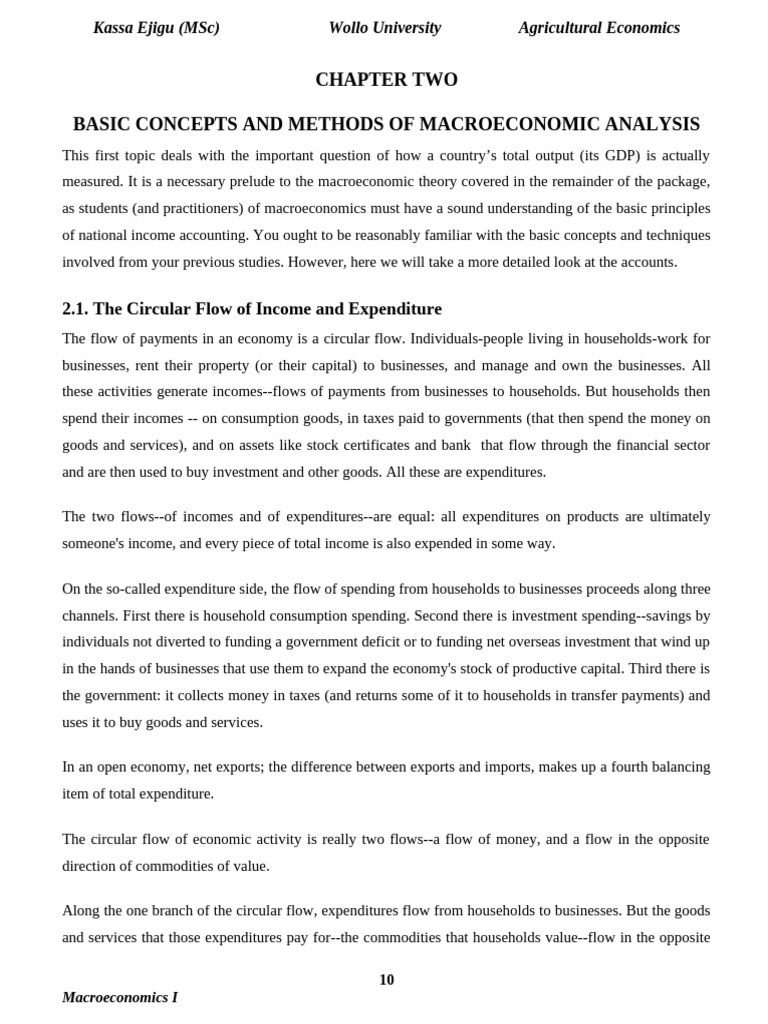 Chapter 2 Basic Concepts and Methods of Macroeconomic Analysis | PDF ...