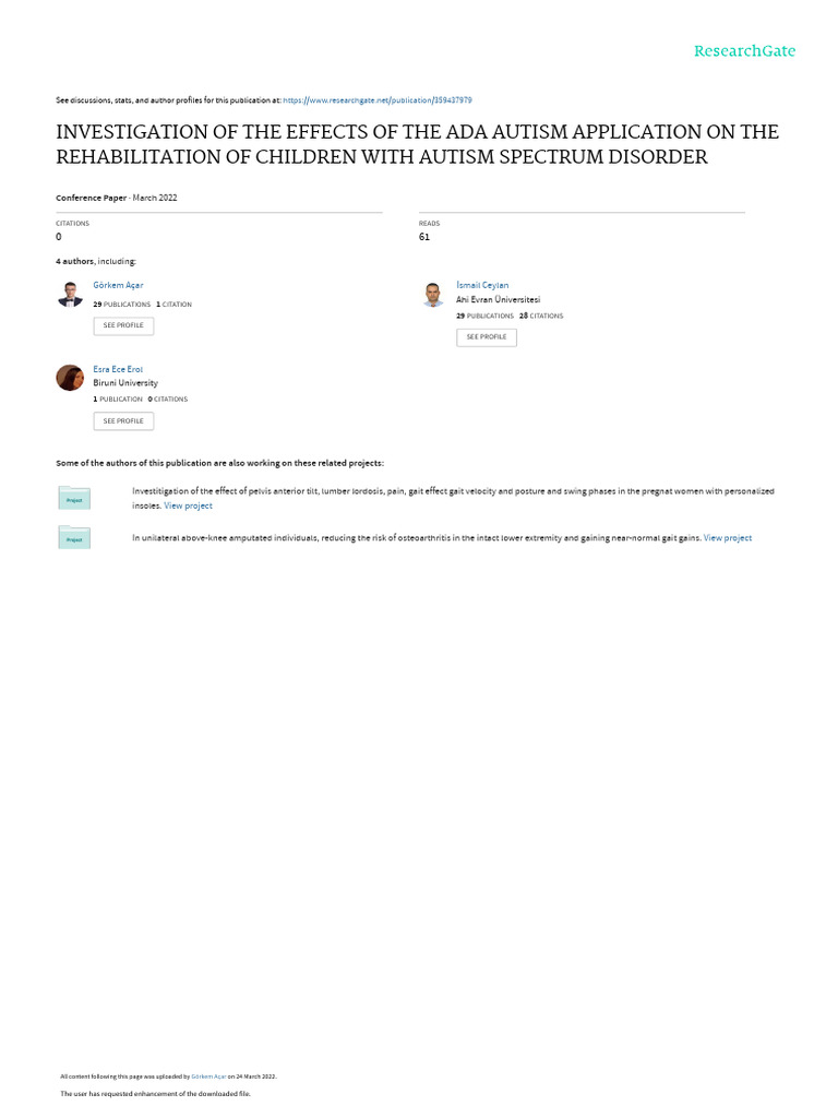 Display - Investigation of The Effects of The Ada Autism Application On ...