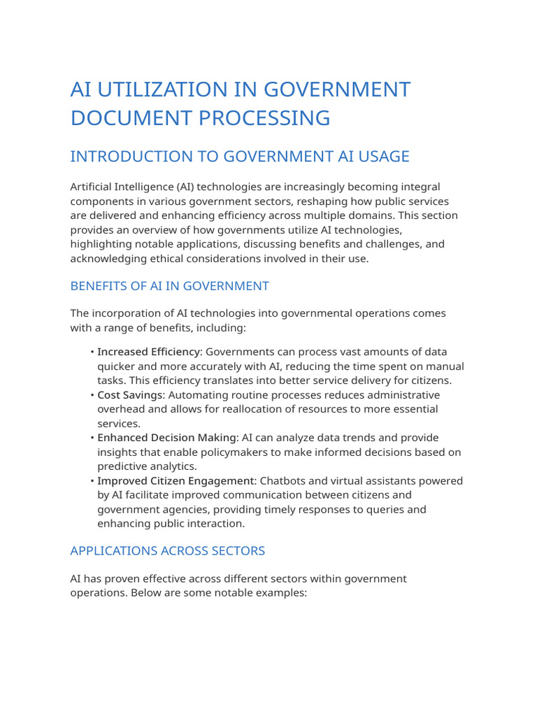 AI Utilization in Government Document Processing | PDF | Artificial ...