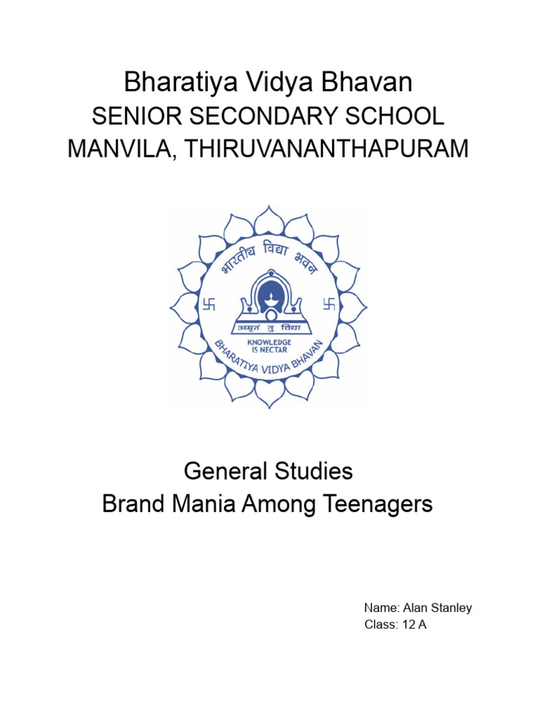 Brand Mania Among Teenagers | PDF | Brand | Adolescence