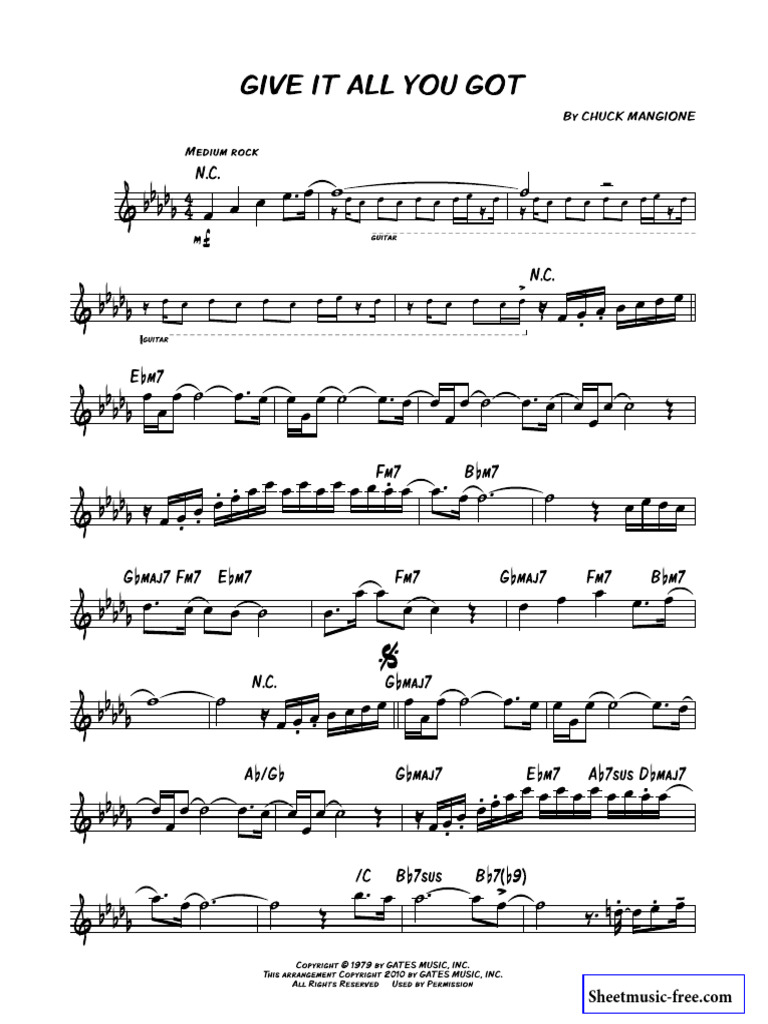 Give It All You Got Sheet Music Chuck Mangione SheetMusic | PDF