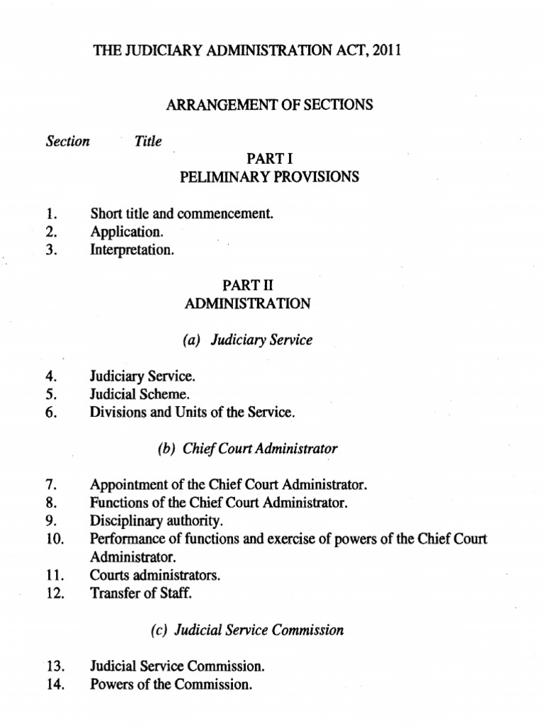 Judiciary Administration Act 2011 Overview | PDF | Judiciaries | Judge