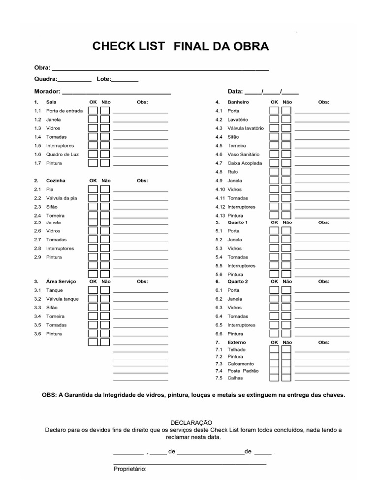 Checklist de Entrega | PDF