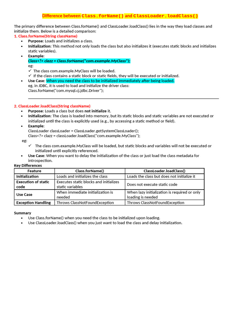 ClassLoaderAndClass.forName | PDF | Computer Science | Software Development