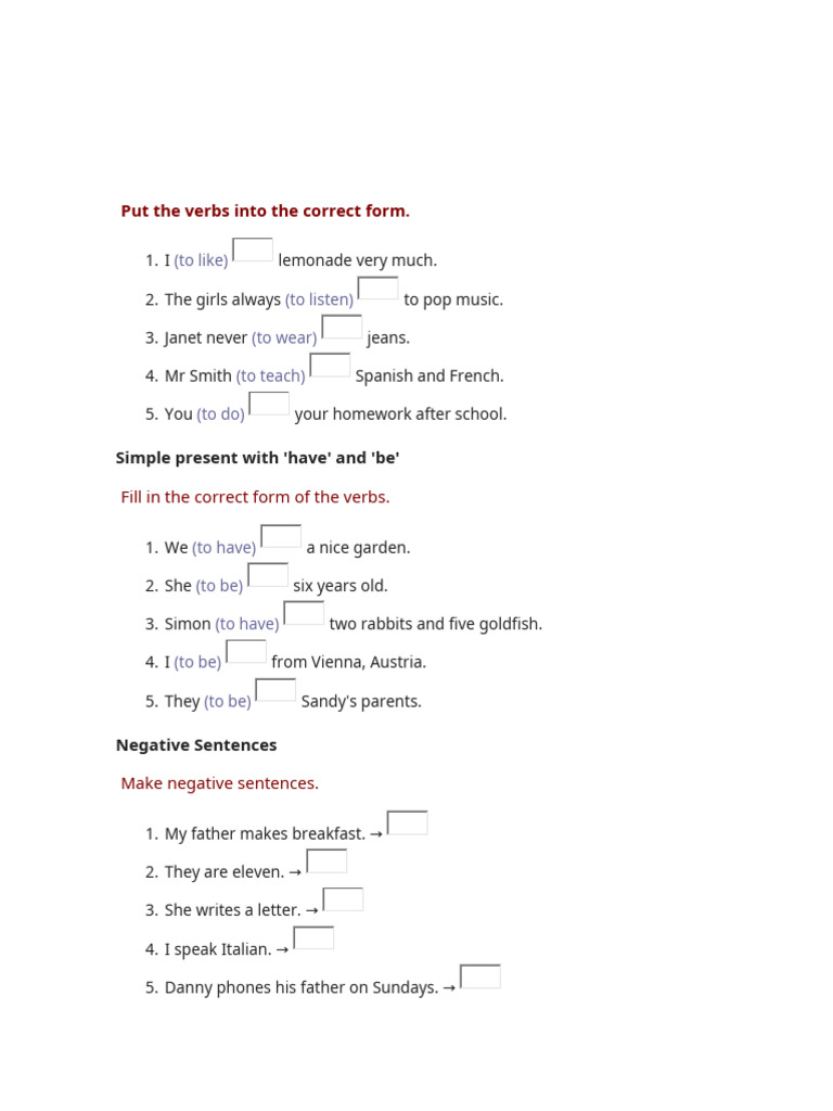 Simple Present Test | PDF