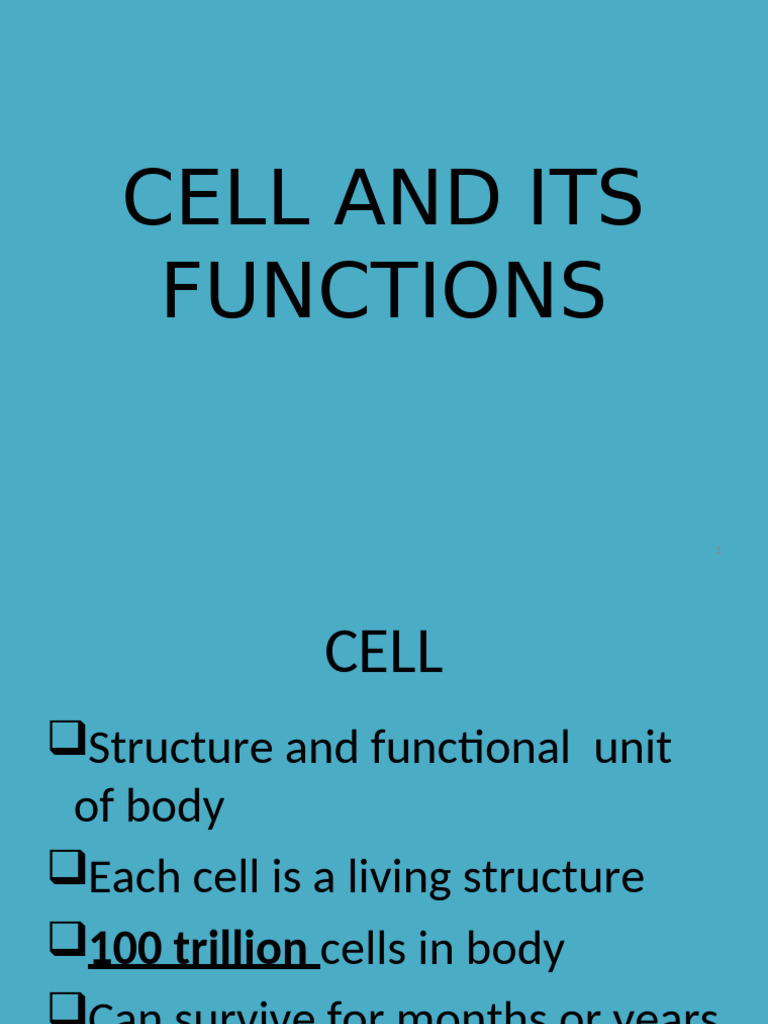 Cell Structure and Functions Explained | PDF | Cell Membrane ...