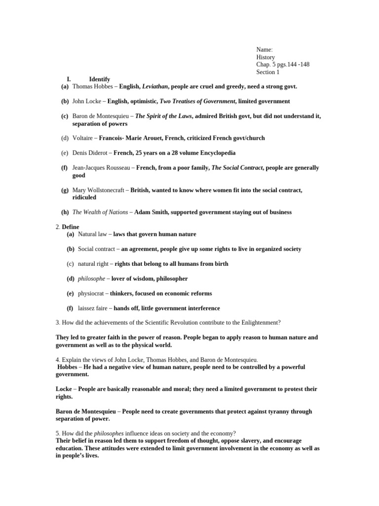 Chapter 5 Section 1 Filled in | PDF