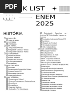 Checklist ENEM 2025: Conteúdos Essenciais | PDF | Química | Brasil