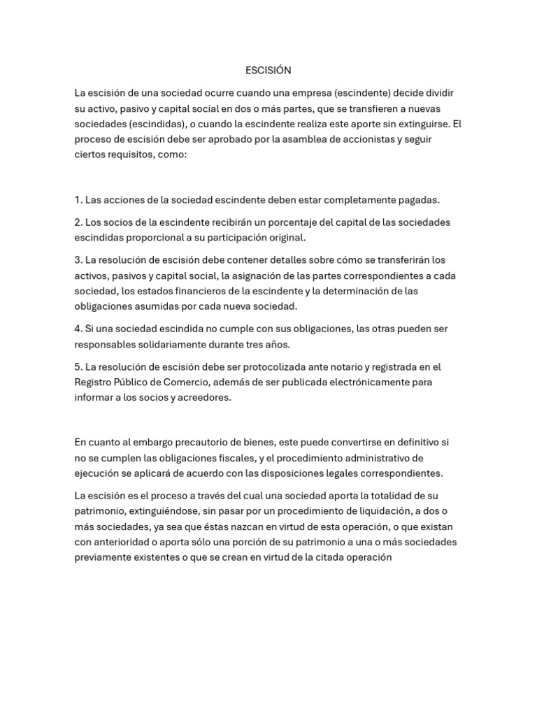 Escisión Inv | PDF