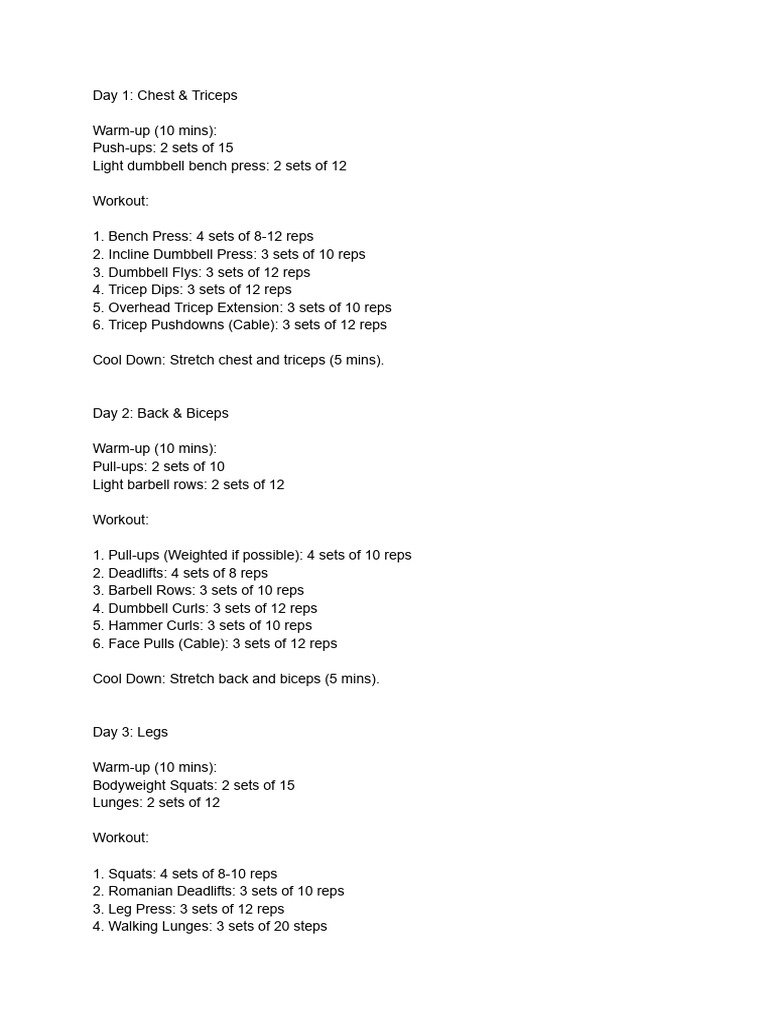 A Workout Plan To Build Muscle | PDF | Strength Training | Weight Training