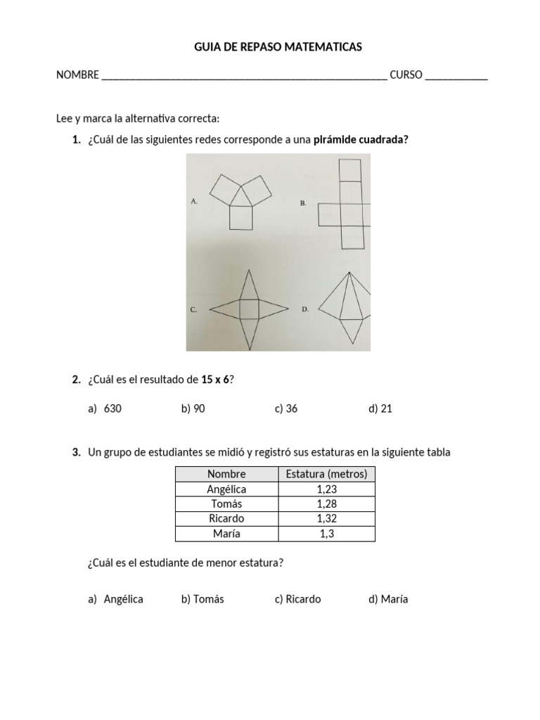 Repaso Simce Mat 2024 | PDF