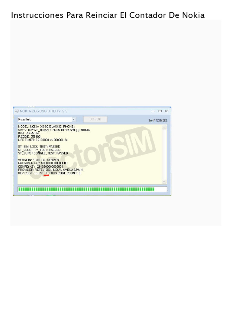Instrucciones para Reinciar El Contador de Nokia | PDF