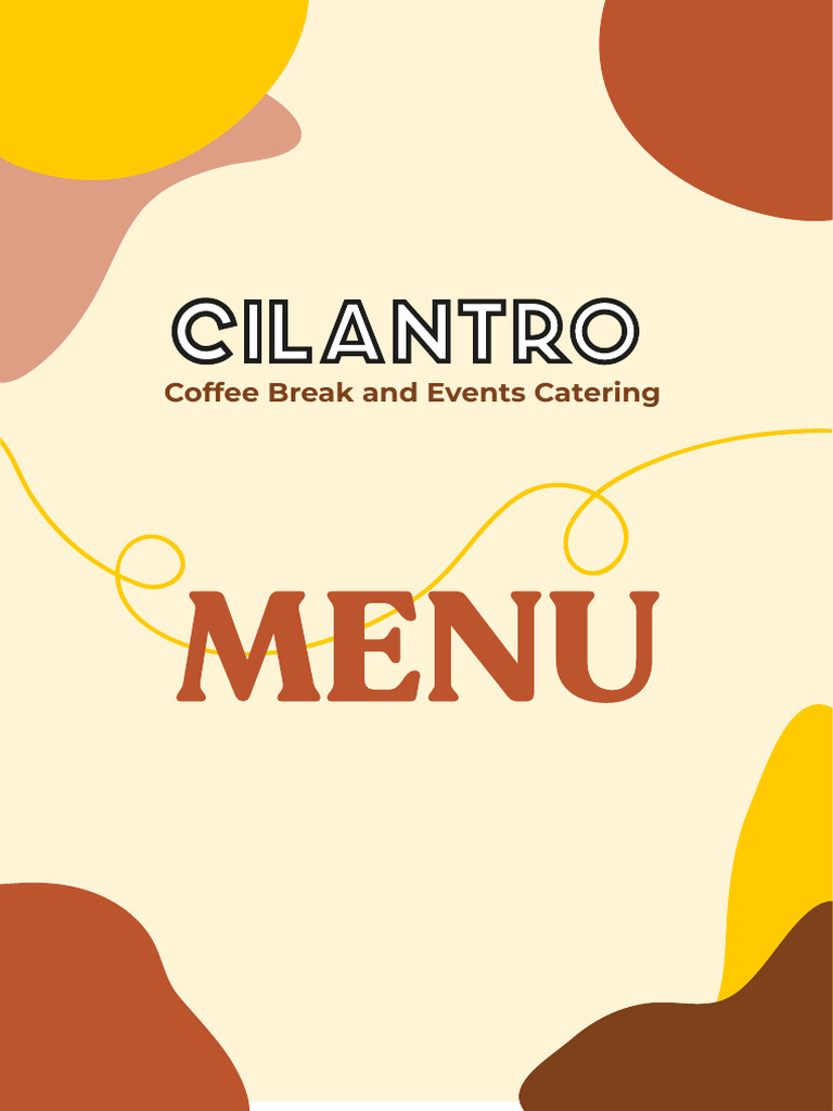 Cilantro Coffee Break Menu 2025 | PDF | Cheesecake | Drink