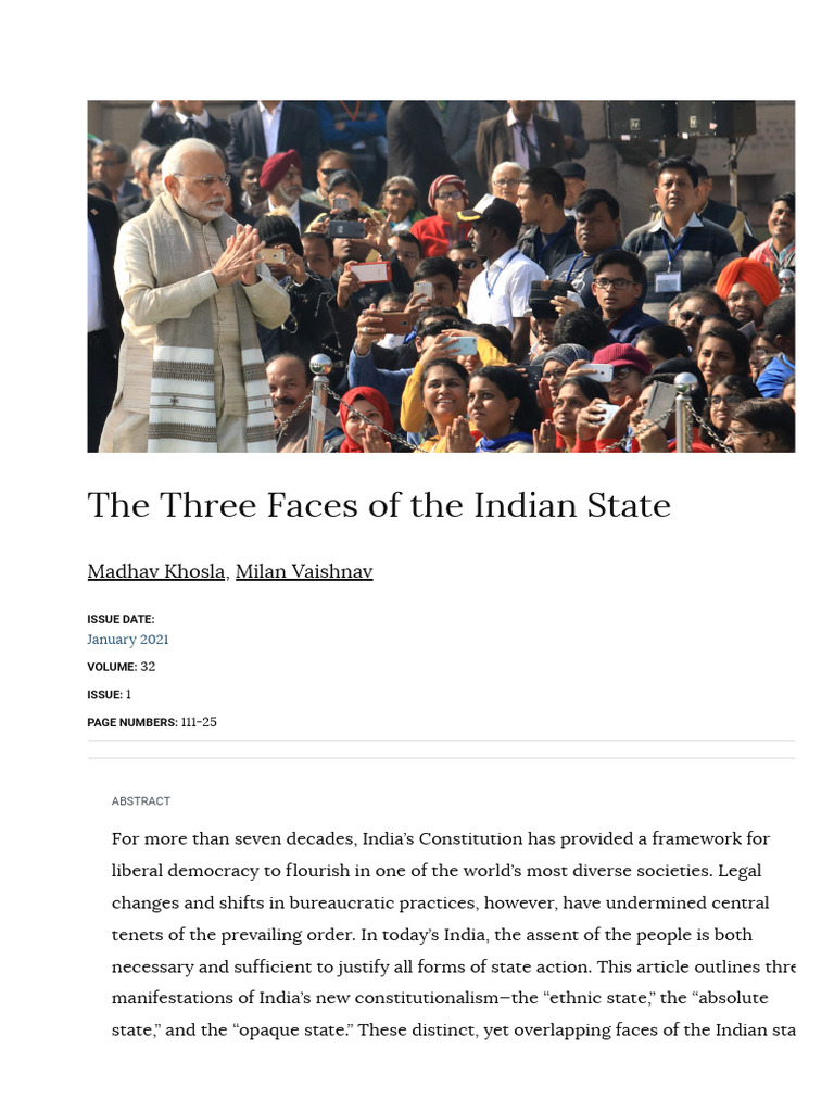 Three Faces of India's Constitutionalism | PDF | Government | Political ...