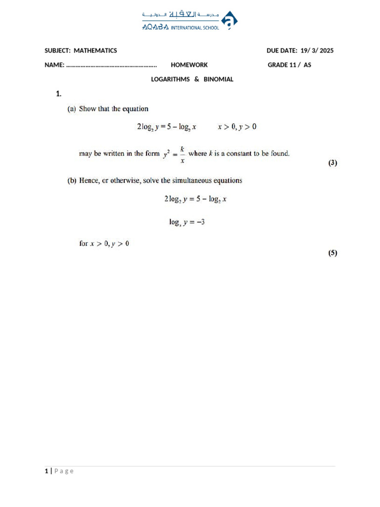 G11 Log and Binomial | PDF