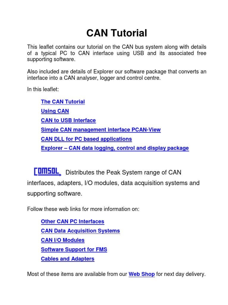 CAN Tutorial | PDF | Usb | Application Programming Interface