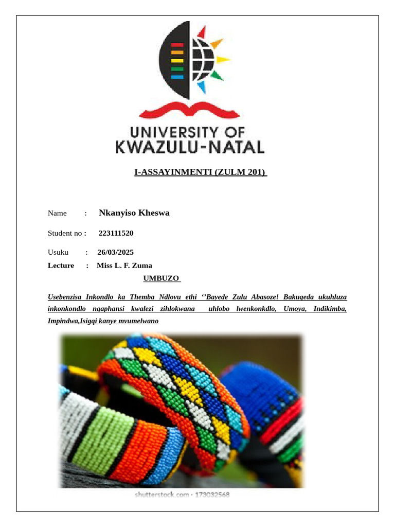 Zulu Poetry Miss Zula (COMPLETED VERSION) | PDF