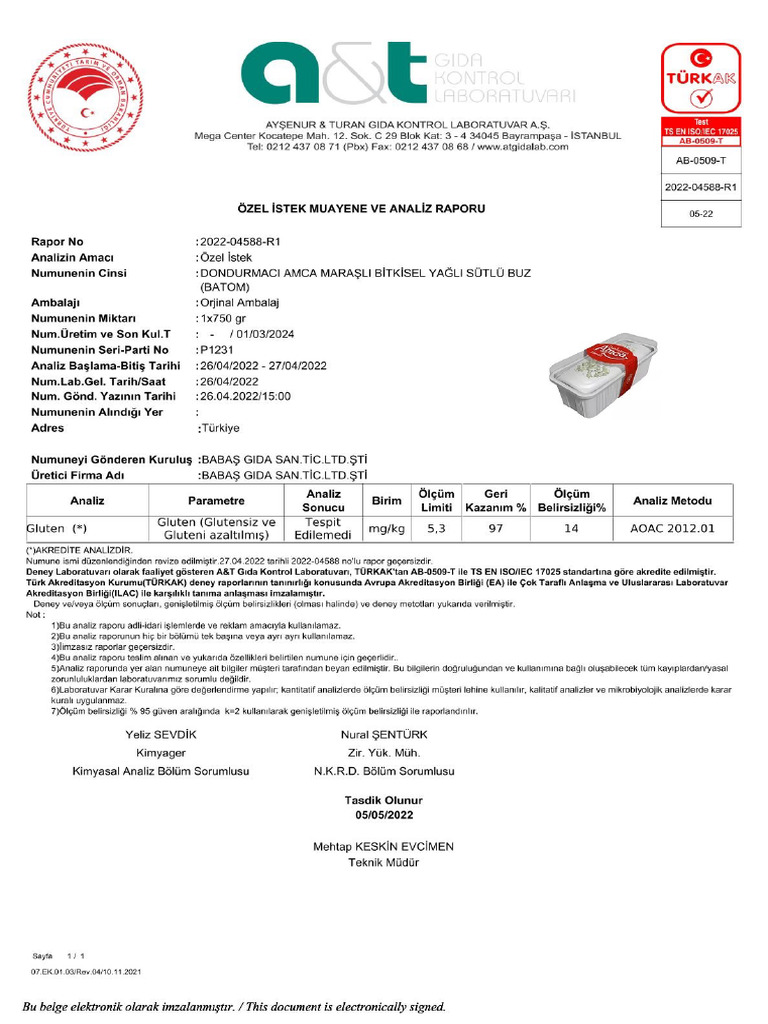 Dondurmacı Amca Batom Sade Analiz Raporu | PDF