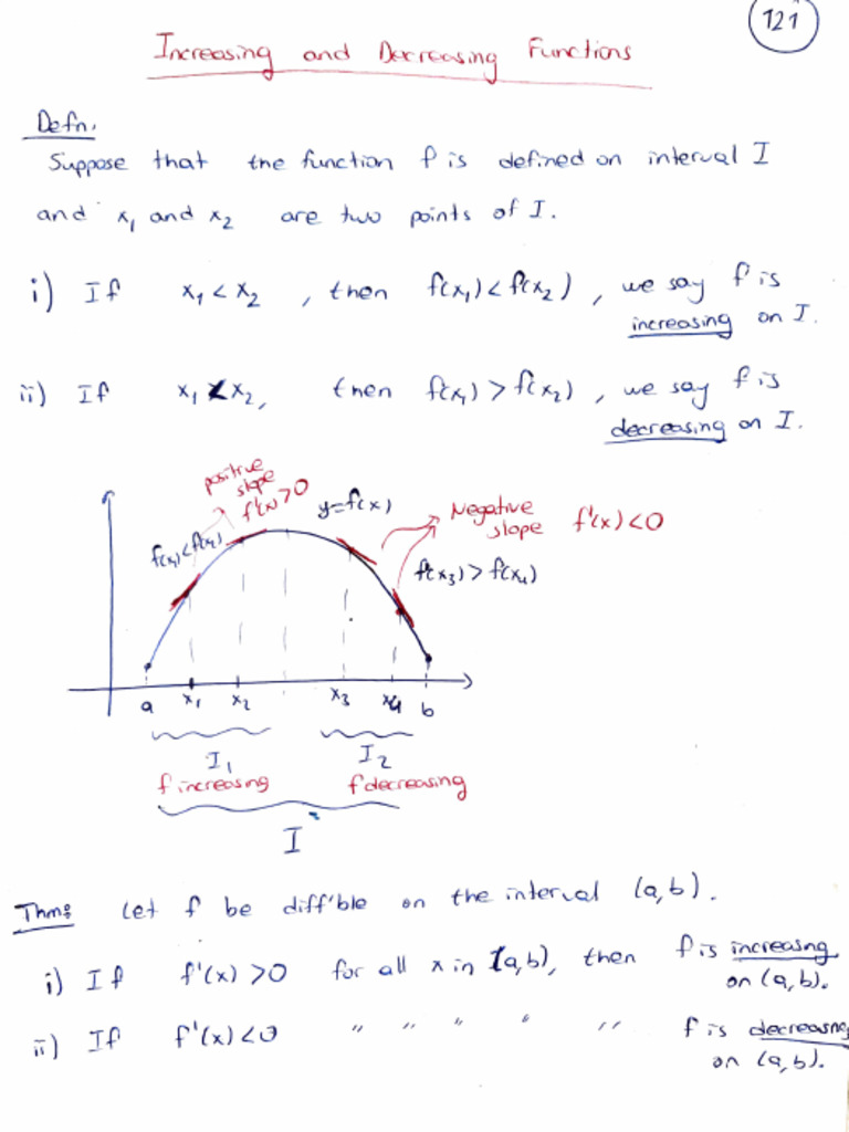 Week1b.increasing Decreasing Func and Extreme Values of Func | PDF