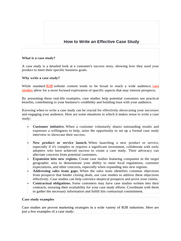 How to Craft Effective Case Studies | PDF | Marketing | Amazon Web Services