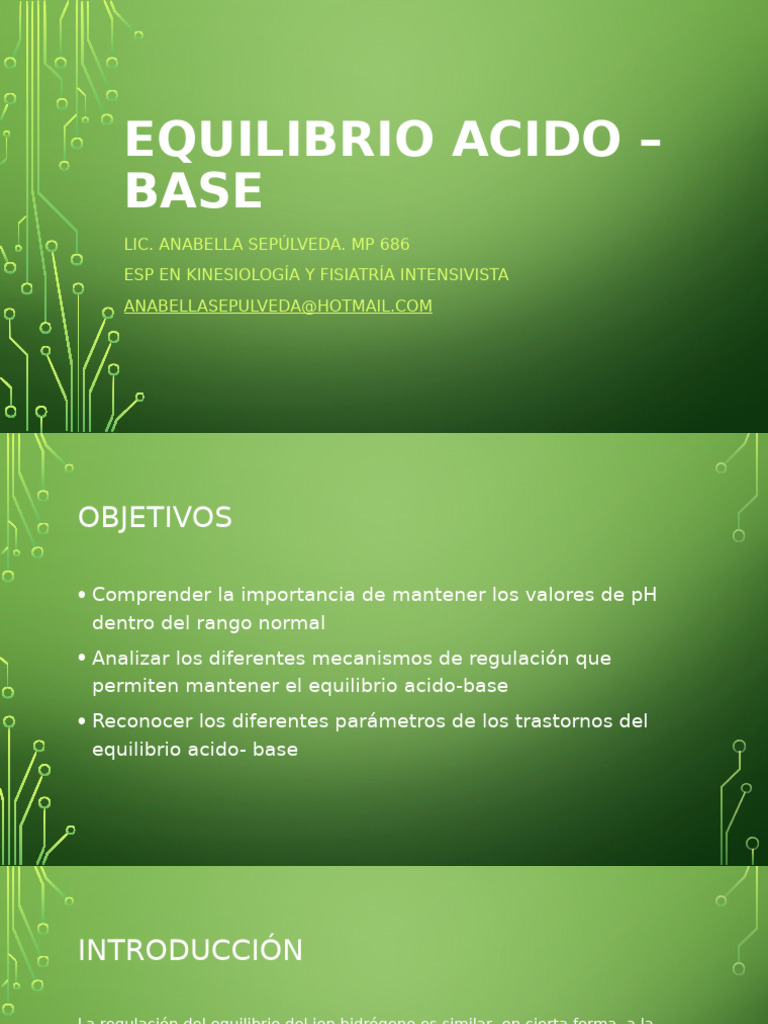 Equilibrio Ácido-Base en el Organismo | PDF | Solución tampón | Ácido