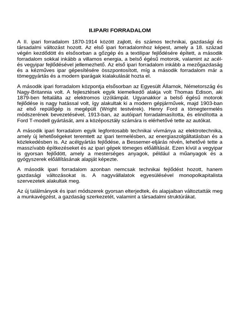 II.Ipari forradalom | PDF