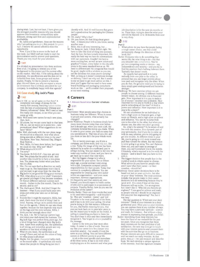 Tapescript of Presentations | PDF