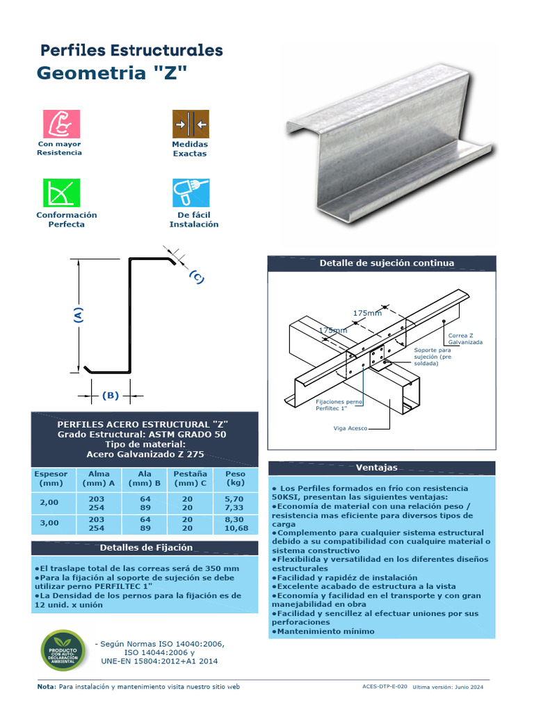 Perfiles Estructurales "Z" Galvanizados | PDF | Materiales de ...