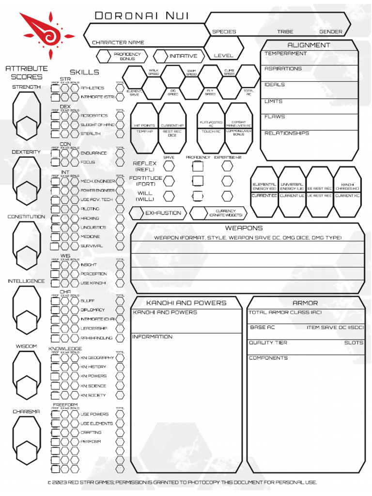 (DorNui) Character Sheet | PDF