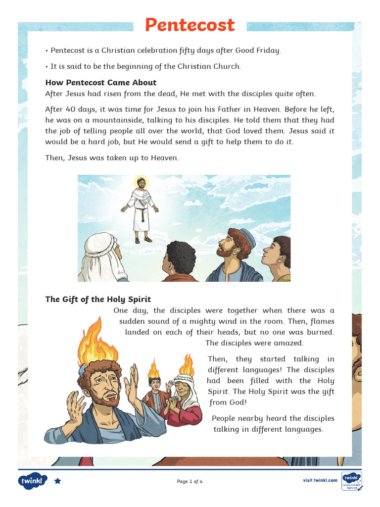 Pentecost Differentiated Reading Comprehension Activity | PDF | Jesus ...