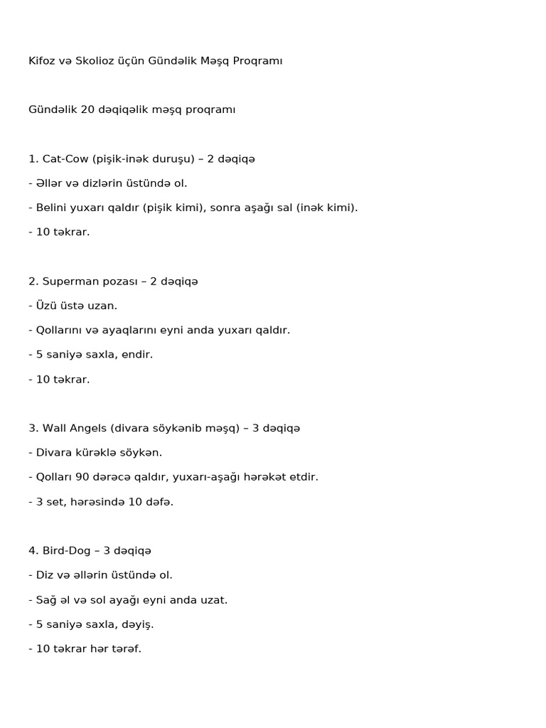 Kifoz Skolioz Mesq Proqrami-2 | PDF