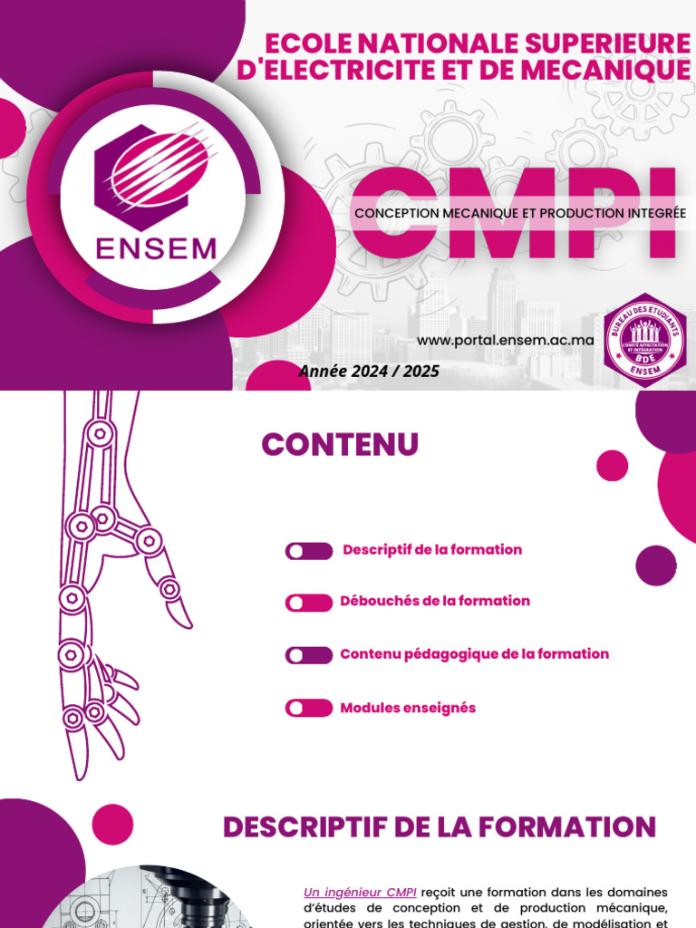 Ingénieur CMPI : Formation et Débouchés | PDF | Développement de ...
