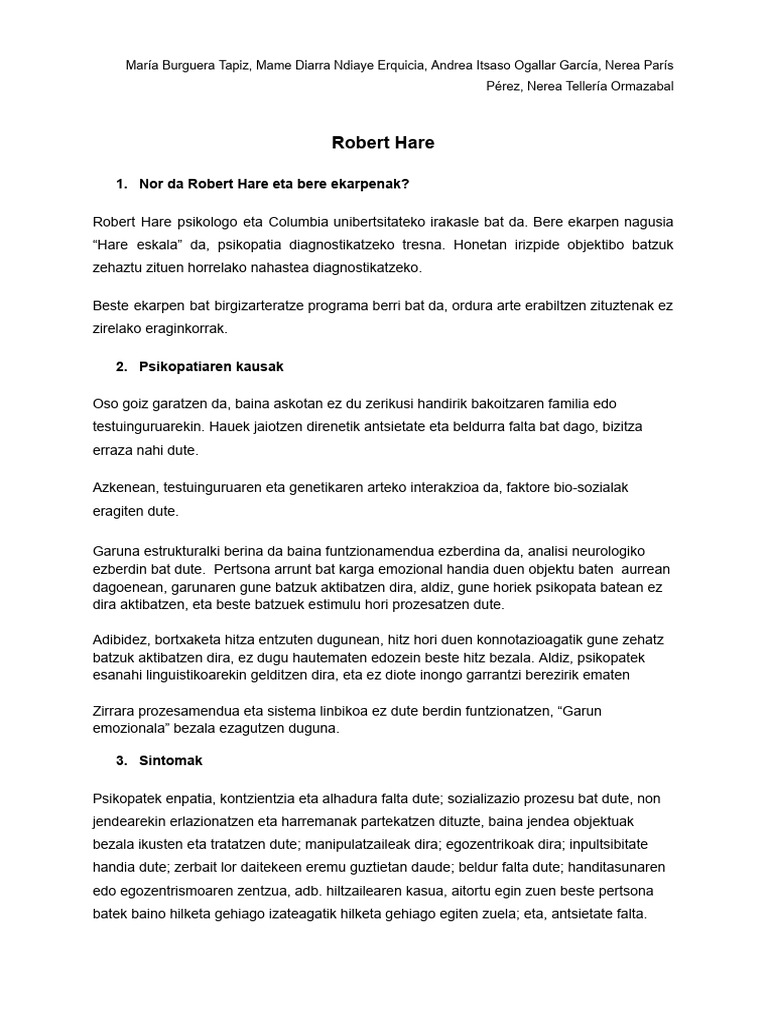 Robert Hare | PDF