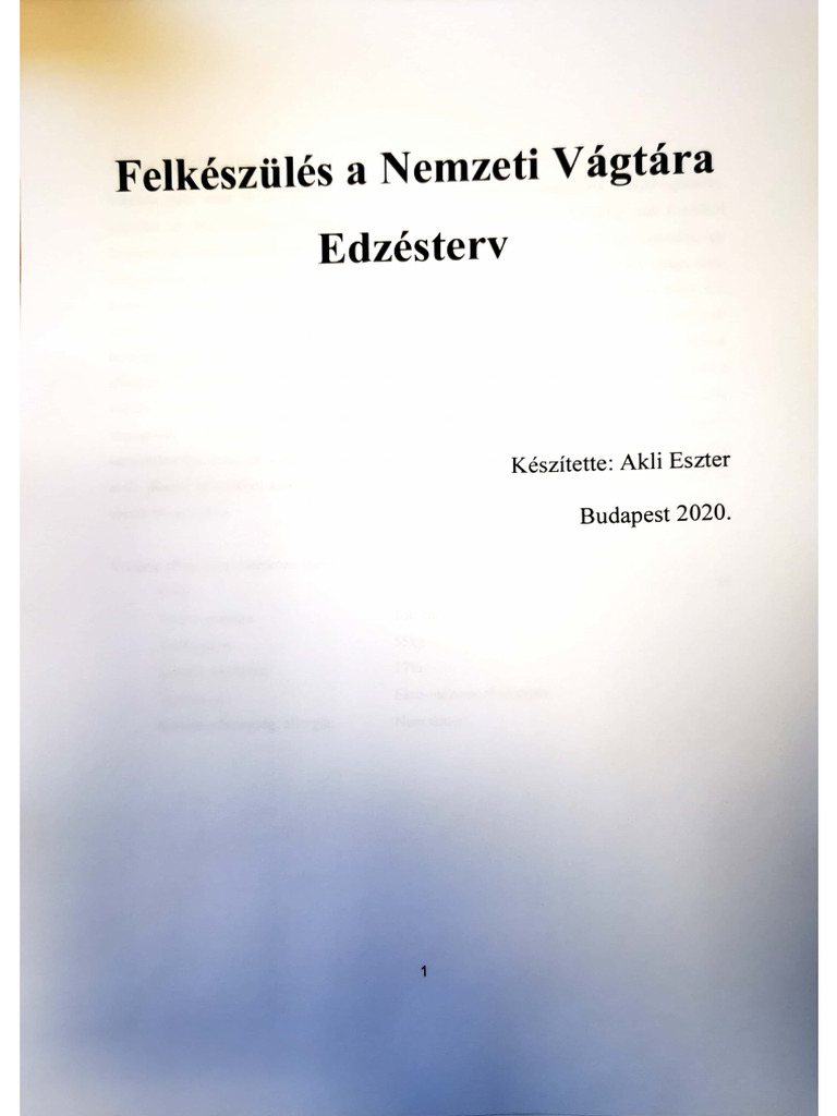 Sablon Edzésterv | PDF