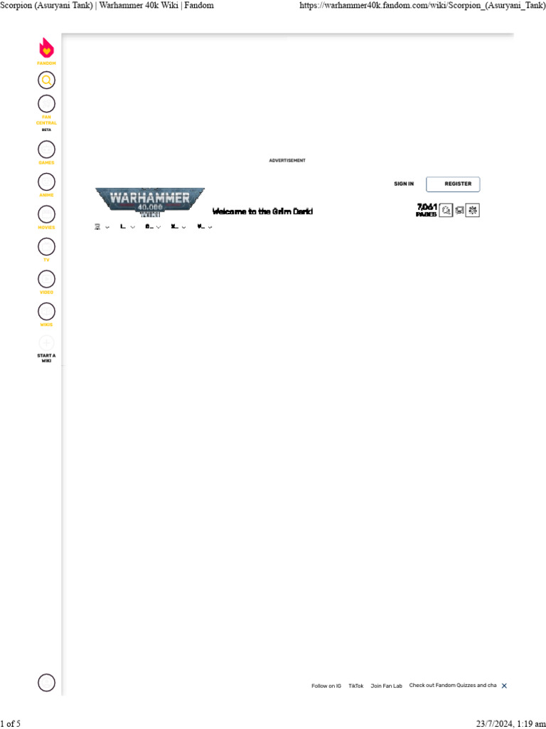Scorpion Tank Overview in Warhammer 40k | PDF | Combat Vehicles ...