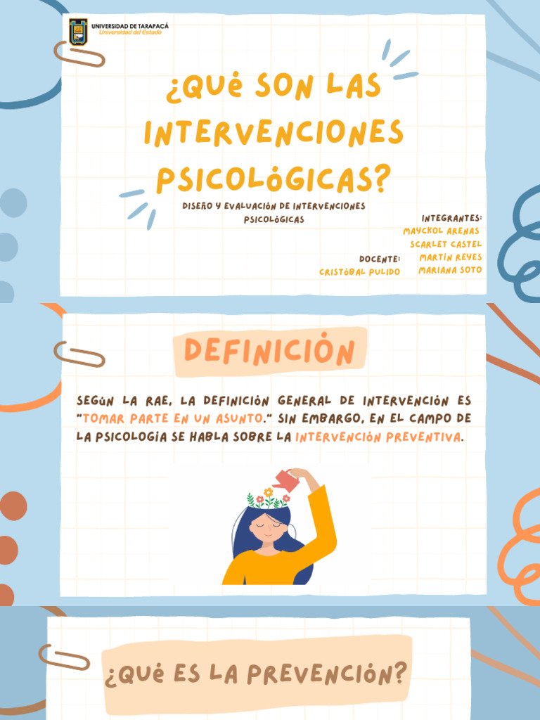 INTERVENCIONES PSICOLÓGICAS pt0 | PDF | Sicología | Psicología ...