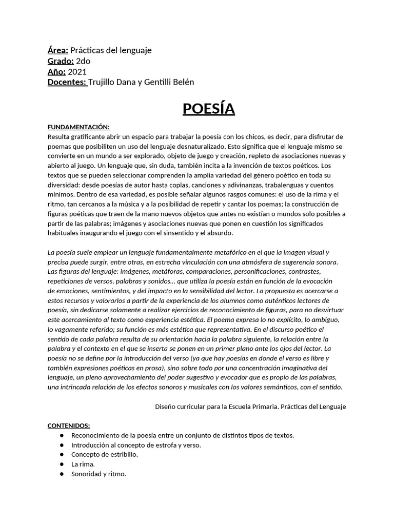 Secuencia Poesia 2° 2021 | PDF | Poesía | Sustantivo
