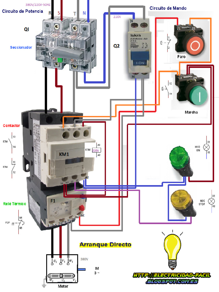 Arranque Directo Motor Trifasico | PDF