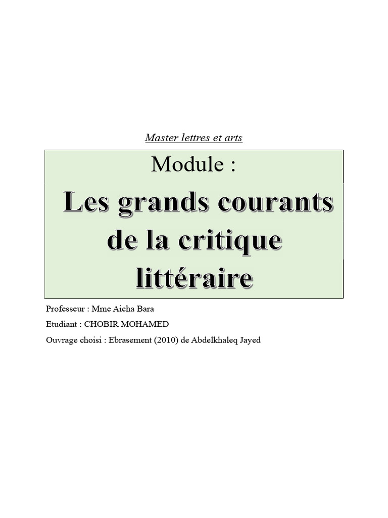 Analyse d'Embrasement de Jayed | PDF | Romans | Dettes