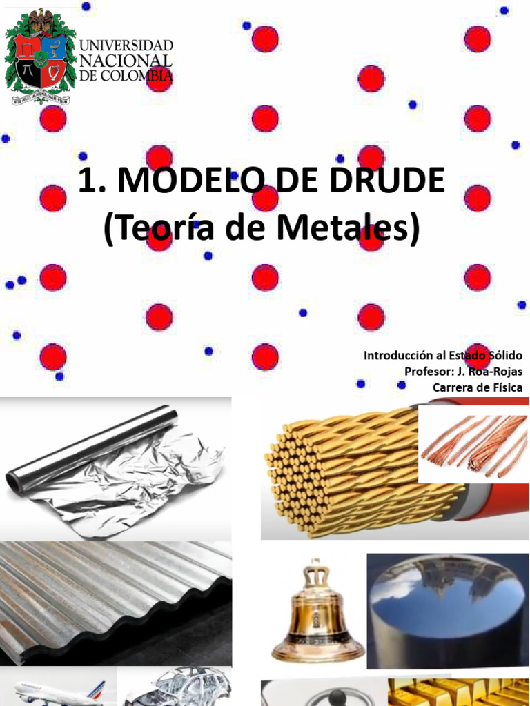 1 Drude | PDF | Electrón | Resistividad Eléctrica y Conductividad