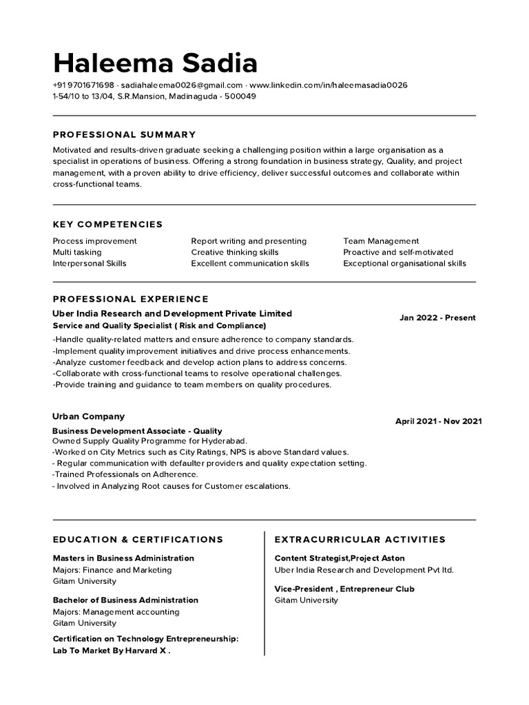 Sadia Resume 00 | PDF