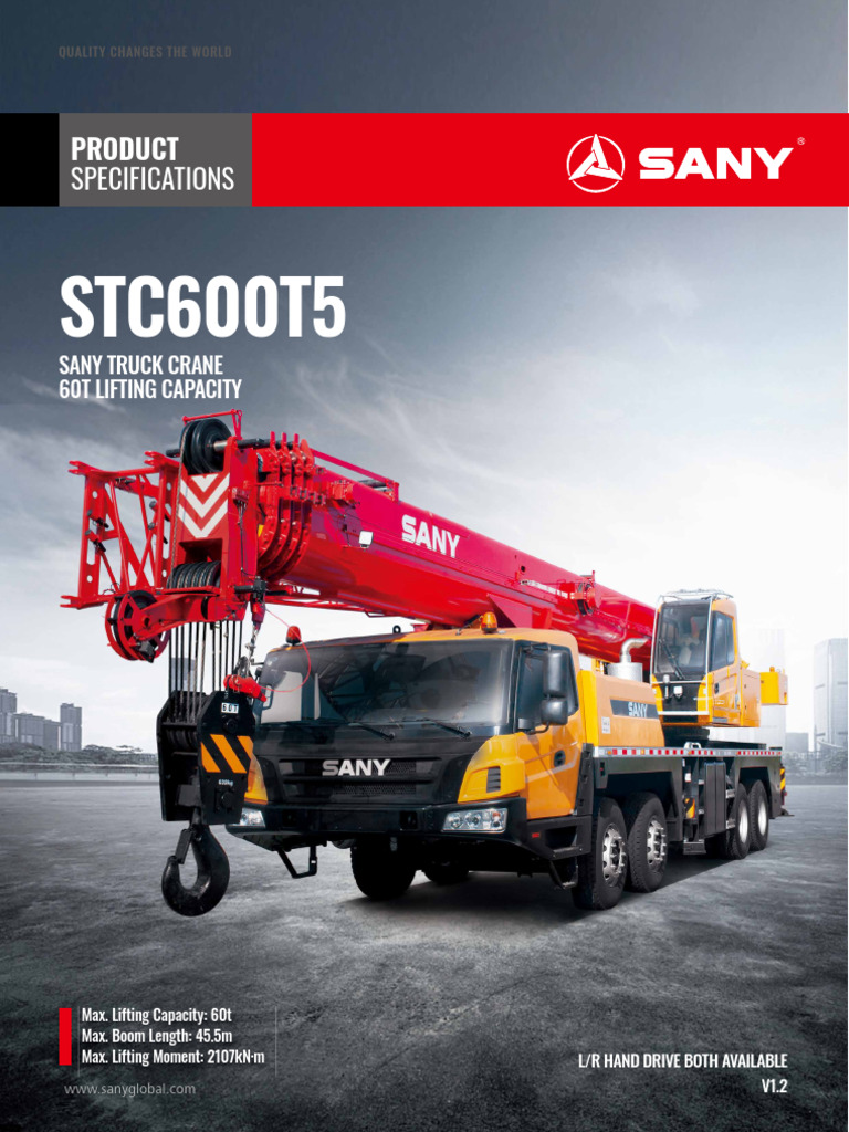 STC600T5: Specifications | PDF | Crane (Machine) | Axle