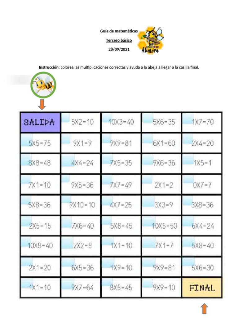 Guía de Matemáticas Tercero Basico | PDF