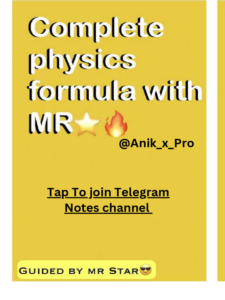 Class 11 Th Physics Formula Book 2 | PDF