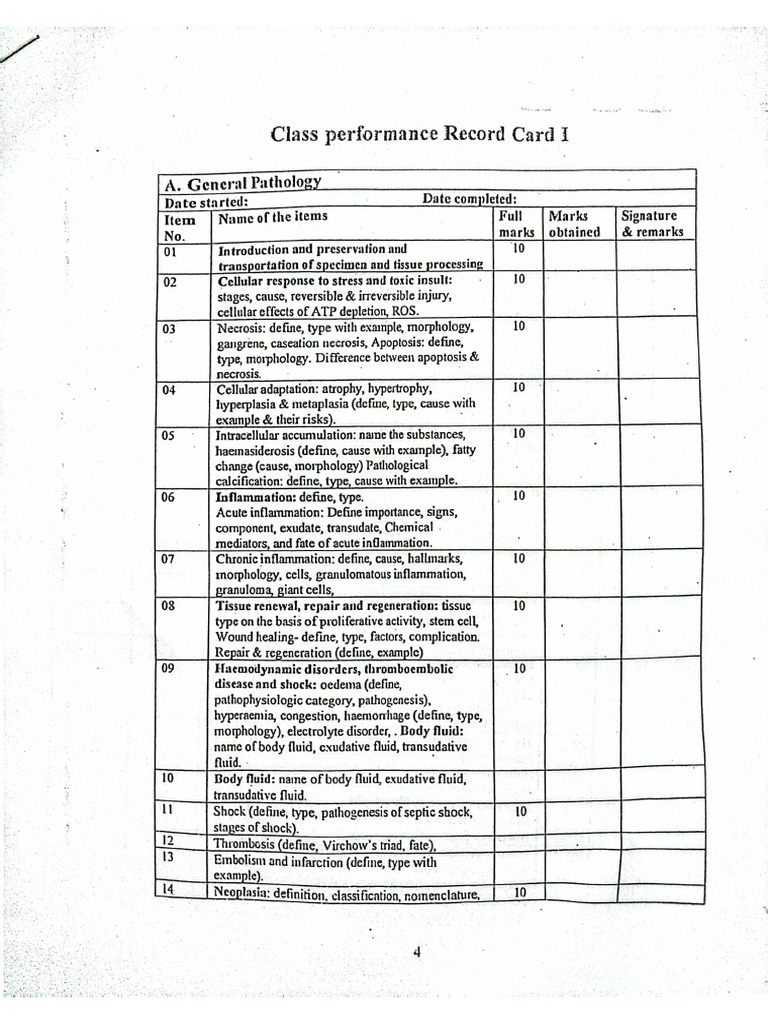 Pathology Item Card | PDF