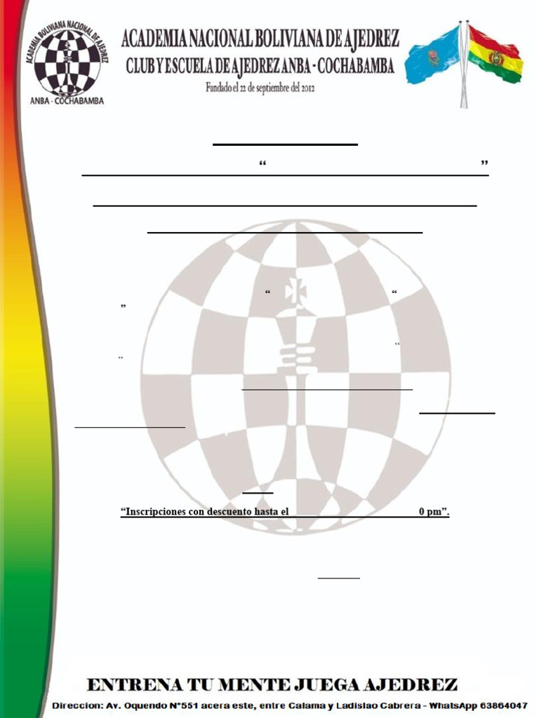 Convocatoria Torneos Ajedrez Anba Bolivia | PDF