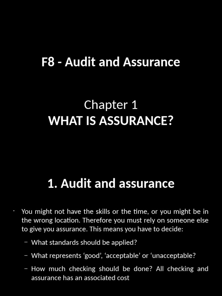 Understanding Audit and Assurance Basics | PDF | Audit | Internal Control